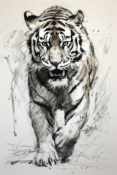 Tiger Line Drawing Images – Browse 56,266 Stock Photos, Vectors, and ...