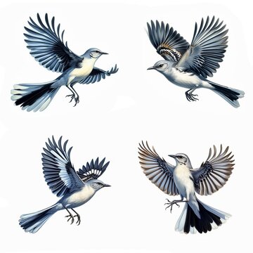 Mockingbird Flying Drawing