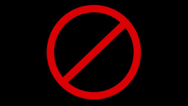 Red No Sign With Black Background