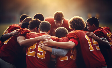 Unity and teamwork within a high school football team as the teenage ...