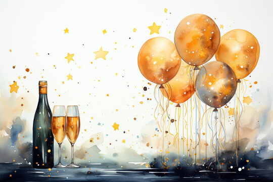 Watercolor 2 Balloons Images – Browse 621 Stock Photos, Vectors, and ...