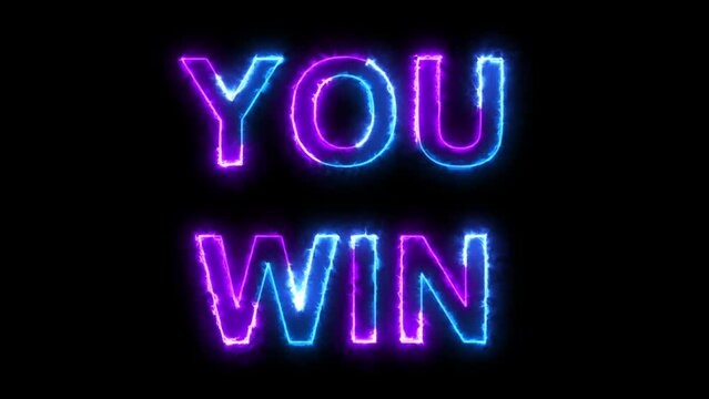 you win black background