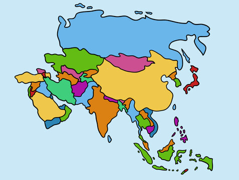 Unlabeled Asia Map