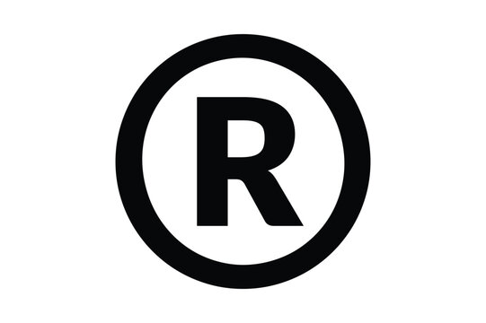 White Registered Trademark Symbol Vector