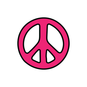 Pink Peace Sign Clipart