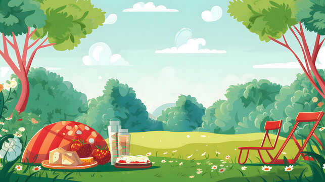 Picnic Background Cartoon