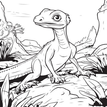 Compsognathus Coloring Page Coloring Pages