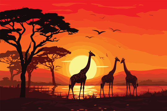 Safari Animal Silhouette Images – Browse 164,628 Stock Photos, Vectors ...