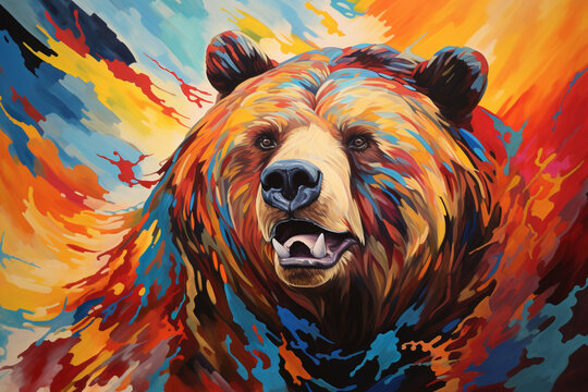 Abstract Bear Painting