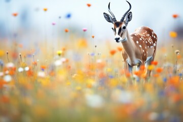 Graceful Springbok Grazing Among Vibrant Yellow Flowers in African ...