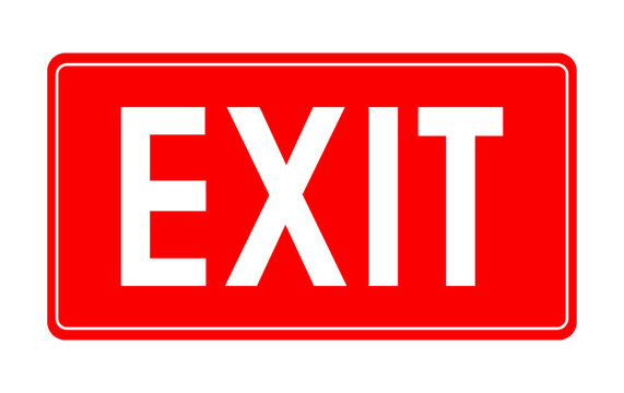 Exit Sign Clip Art Black And White