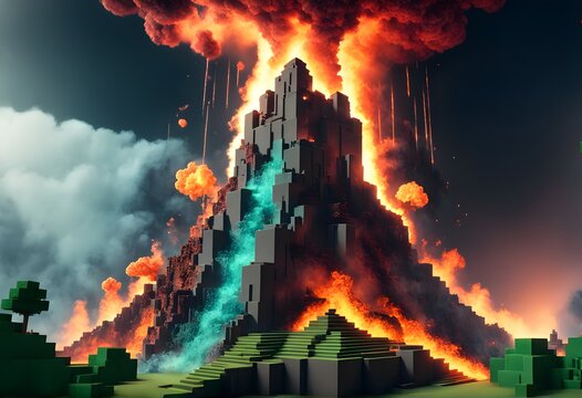 Minecraft Volcano Eruption