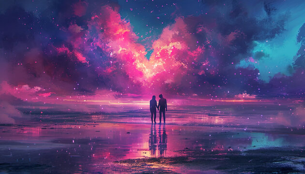 Couple background store