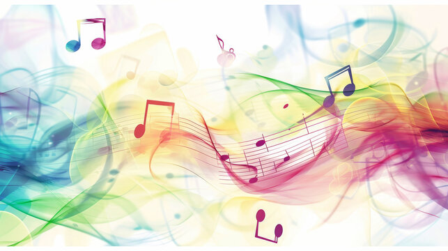 Colourful Music Notes Background