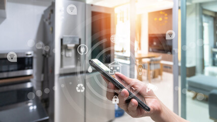 Smart Home Network Connected to Cloud with Various Devices from Pikwizard