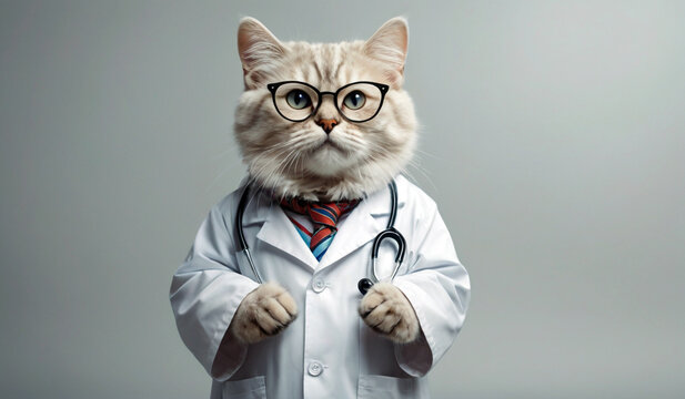 Grumpy Cat Dressed Like A Doctor