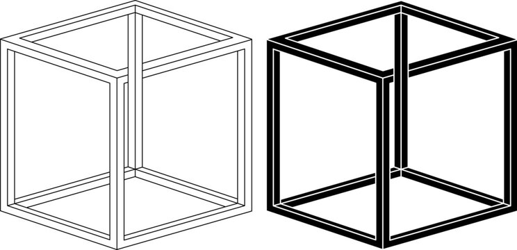 cube outline 3d