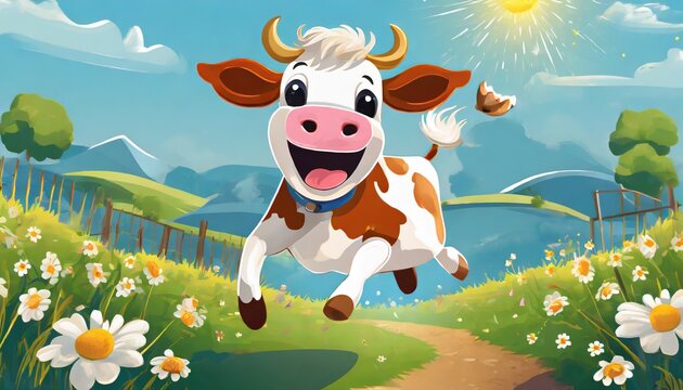 Cow Jumping Cartoon Images – Browse 2,642 Stock Photos, Vectors, and ...