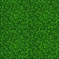 Sewing fabric with Vector realistic green grass lawn seamless pattern ...
