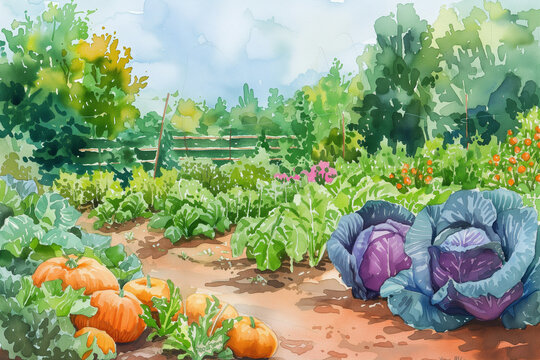 Vegetable Garden Illustration