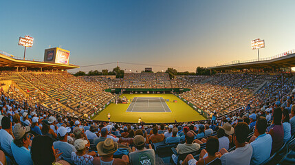Crowded Tennis Stadium During Daytime Match from Pikwizard