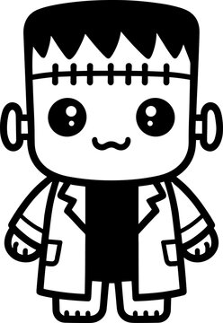 Cute Frankenstein Clipart Black And White