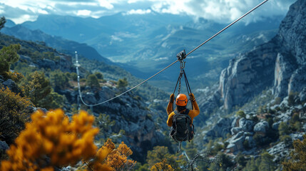 Zip-Lining Thrills: Flying Together Over Mountains