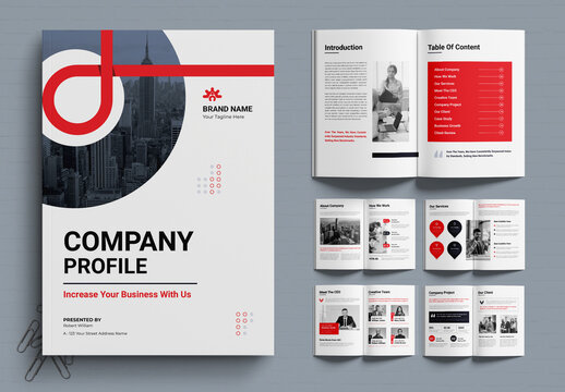 Company Profile Template Editable Red Images – Browse 405 Stock Photos ...