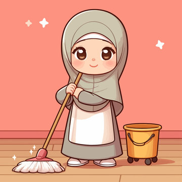 Hijab Muslim Cleaning Images – Browse 3,637 Stock Photos, Vectors, and ...