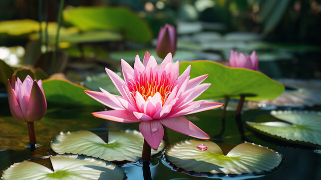 "Red Water Lily" Images – Browse 930 Stock Photos, Vectors, and Video ...