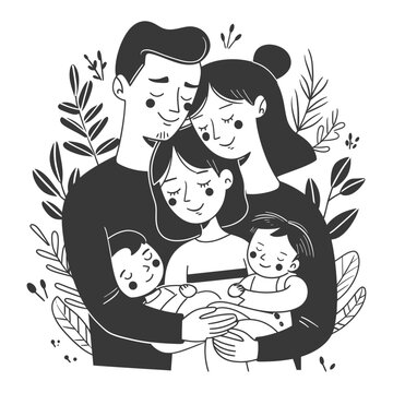 Family Day Clipart Black And White