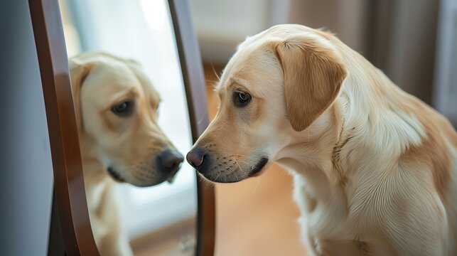 Dog Looking In Mirror Images – Browse 2,119 Stock Photos, Vectors, and ...