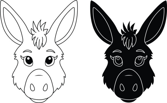 Donkey Head Outline Images – Browse 1,644 Stock Photos, Vectors, and ...