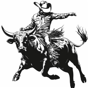 Riding Bull Outline