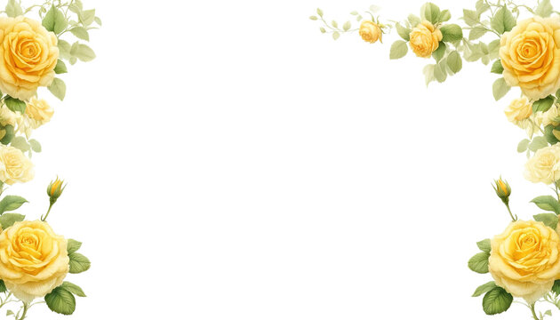 Yellow Rose Watercolor Border Images – Browse 11,941 Stock Photos ...