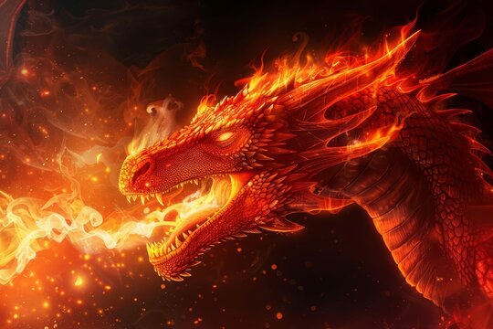Red Dragon Breathing Fire Images – Browse 3,863 Stock Photos, Vectors ...