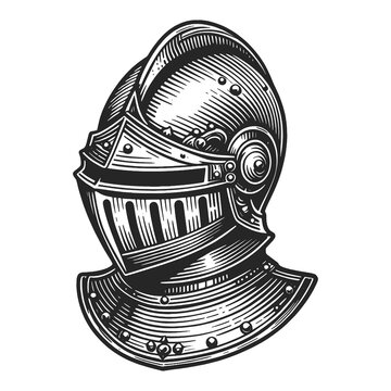 Medieval Knight Helmet Drawing