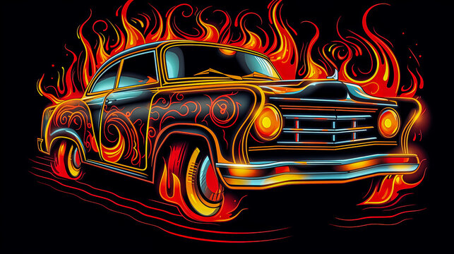 Muscle Car Flames Images – Browse 4,961 Stock Photos, Vectors, and ...