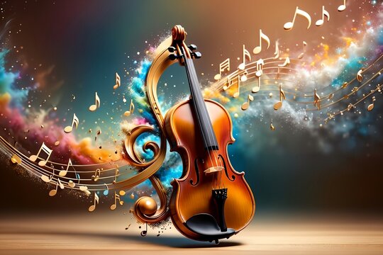 Colourful Music Note Background