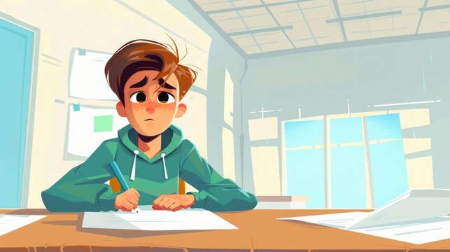 Exam Stress Cartoon Images – Browse 3,373 Stock Photos, Vectors, and ...