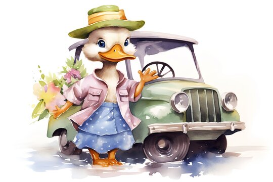 Cute Girl Duck Cartoon