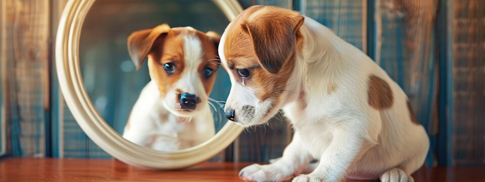 Dog Looking In Mirror Images – Browse 2,119 Stock Photos, Vectors, and ...