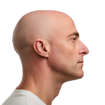 bald man side view