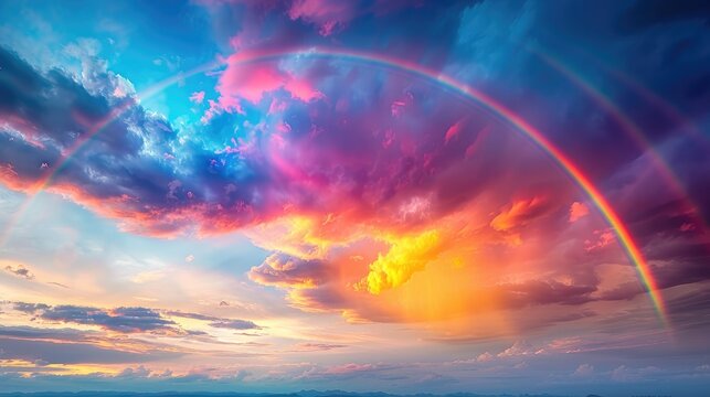 Rainbows At Sunset