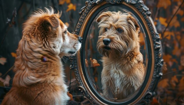 Dog Looking In Mirror Images – Browse 2,119 Stock Photos, Vectors, and ...