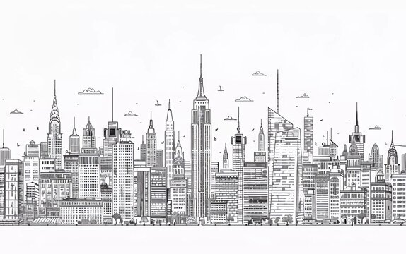 New York City Skyline Outline Images – Browse 4,125 Stock Photos ...