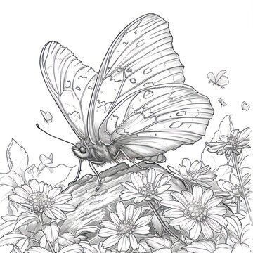 Butterfly Drawing Colorless Images – Browse 683 Stock Photos, Vectors ...