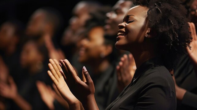 Christian People Praying In Church