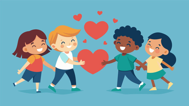 Kids Showing Kindness Clipart
