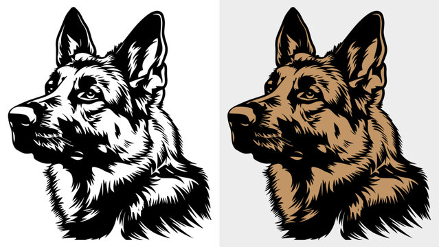 German Shepherd Head Outline